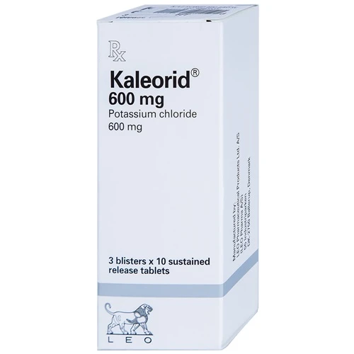 Kaleorid Tab 600mg - Thuốc phòng ngừa các tình trạng thiếu hụt Kali