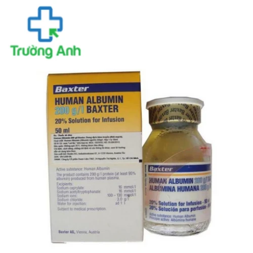 Human Albumin Baxter Inj 200g/l 50ml-Thuốc phục hồi và duy trì thể tích máu
